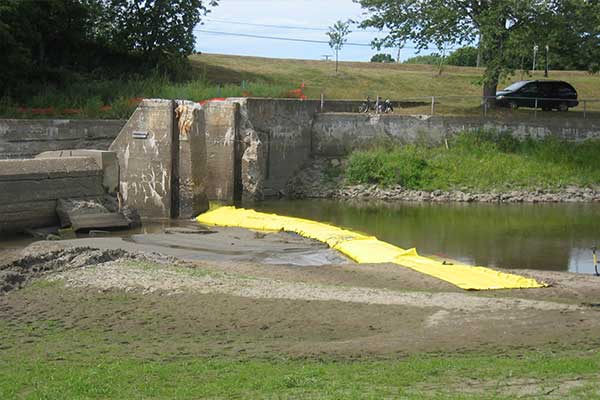 Cas 3 Installation en appui sur une pile de pont | Batardeaux Water-Gate
